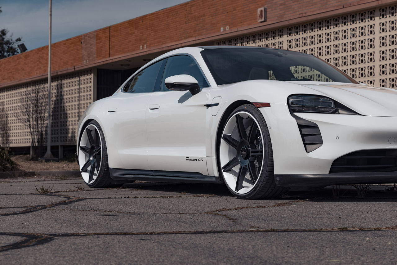 2022 Porsche Taycan - Rotiform FRA - White | Wheel Pros